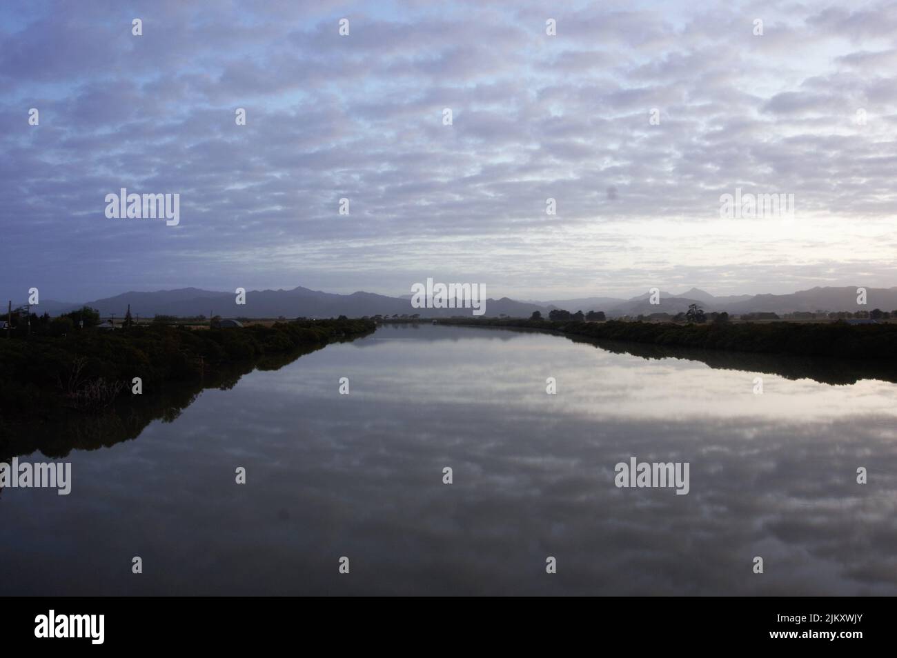 A scenic view of the Waihou River in the northern North Island of New ...