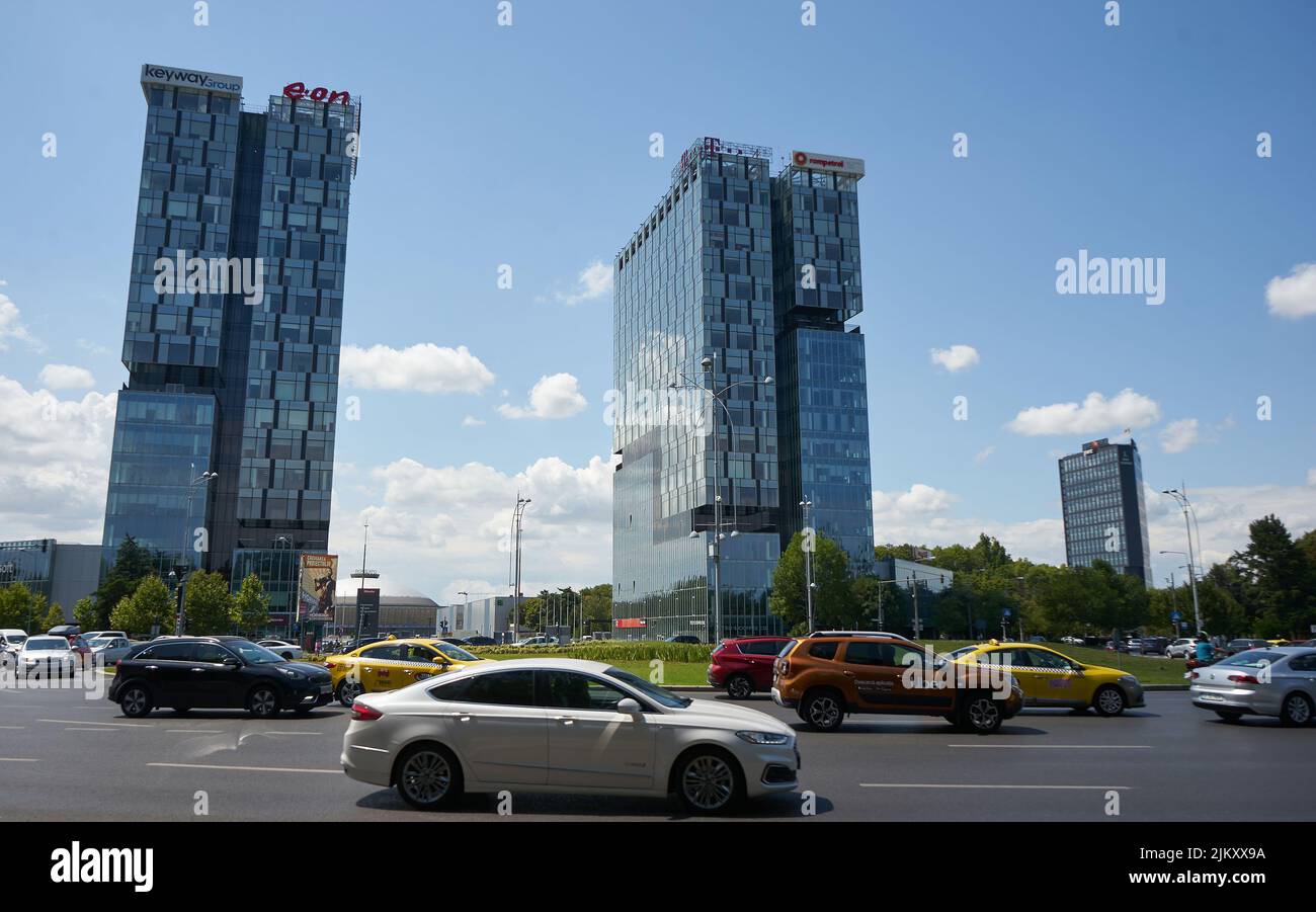 Bucharest, Romania - August 01, 2022: View of City Gate Towers situated ...