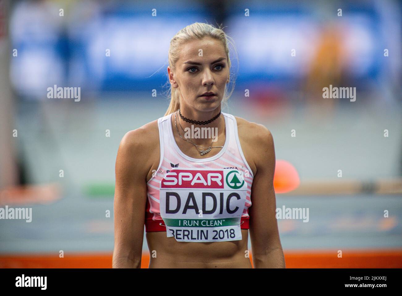 Ivona Dadic participating in the 200 meters in the Heptathlon at the ...