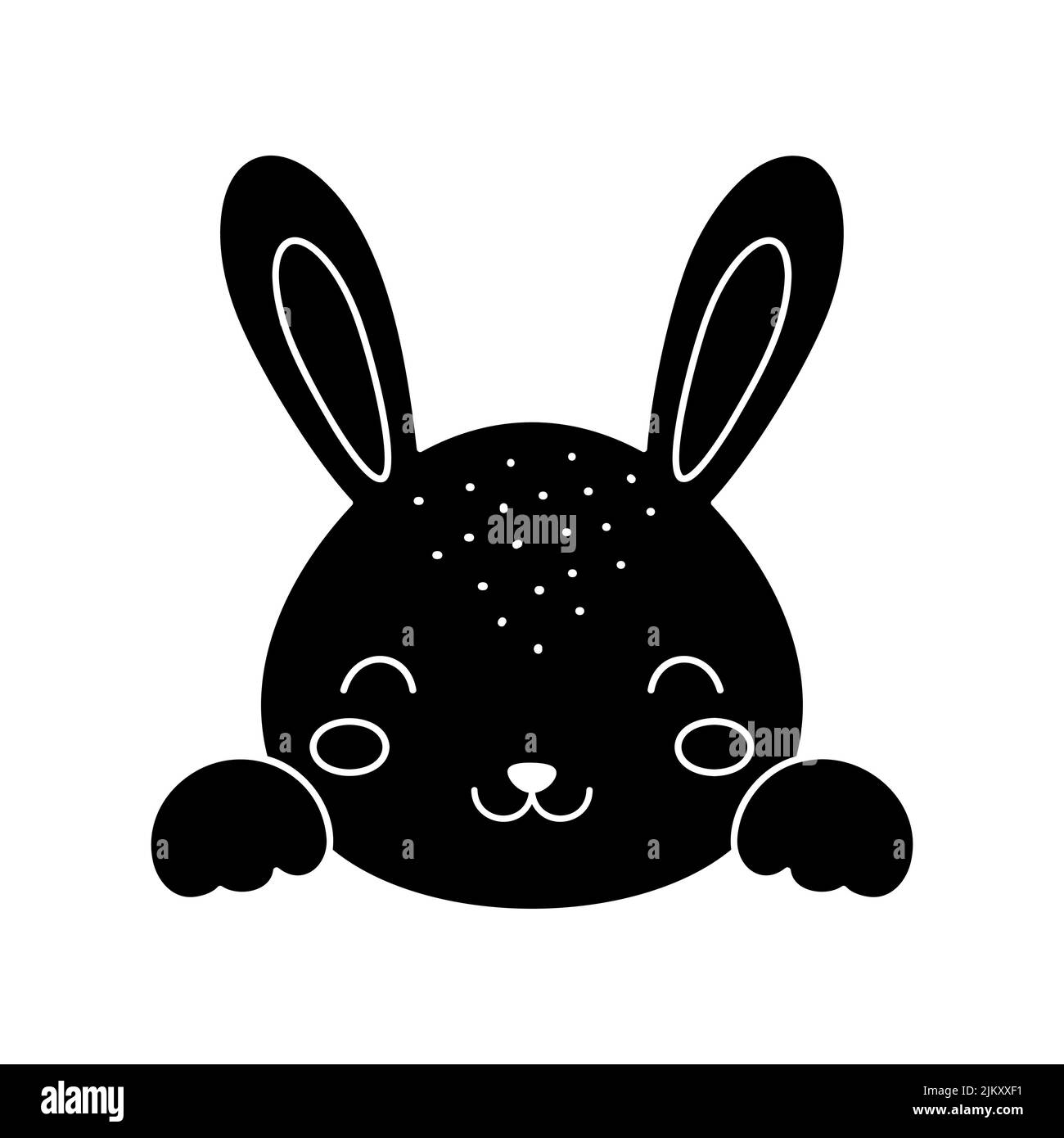Cute Scandinavian hare head. Animal face for kids t-shirts, wear ...