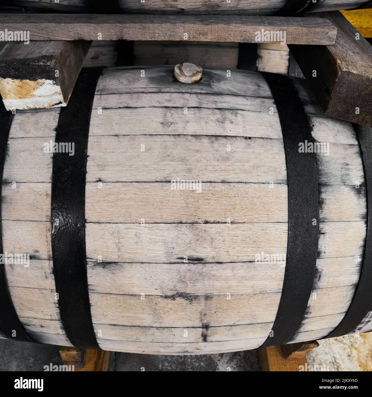 Oak barrels stacked with tequila ready for maturation Stock Photo - Alamy