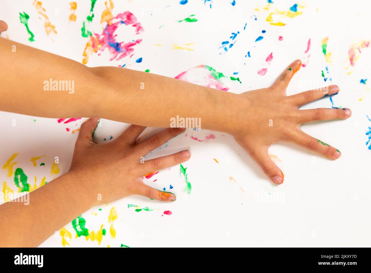 colorful painted hands Stock Photo - Alamy