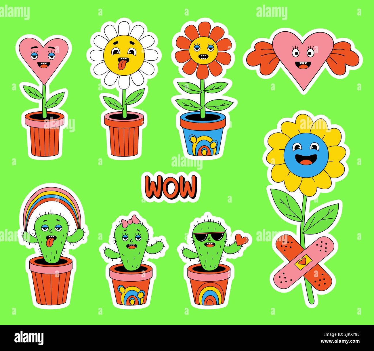 Funky hippy stickers hi-res stock photography and images - Alamy