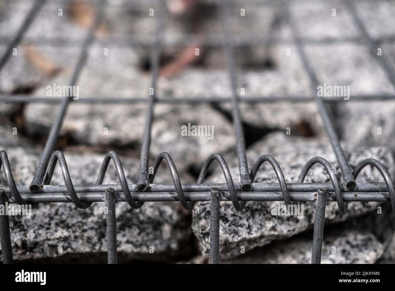 abstract background with wire and gray stone Stock Photo - Alamy