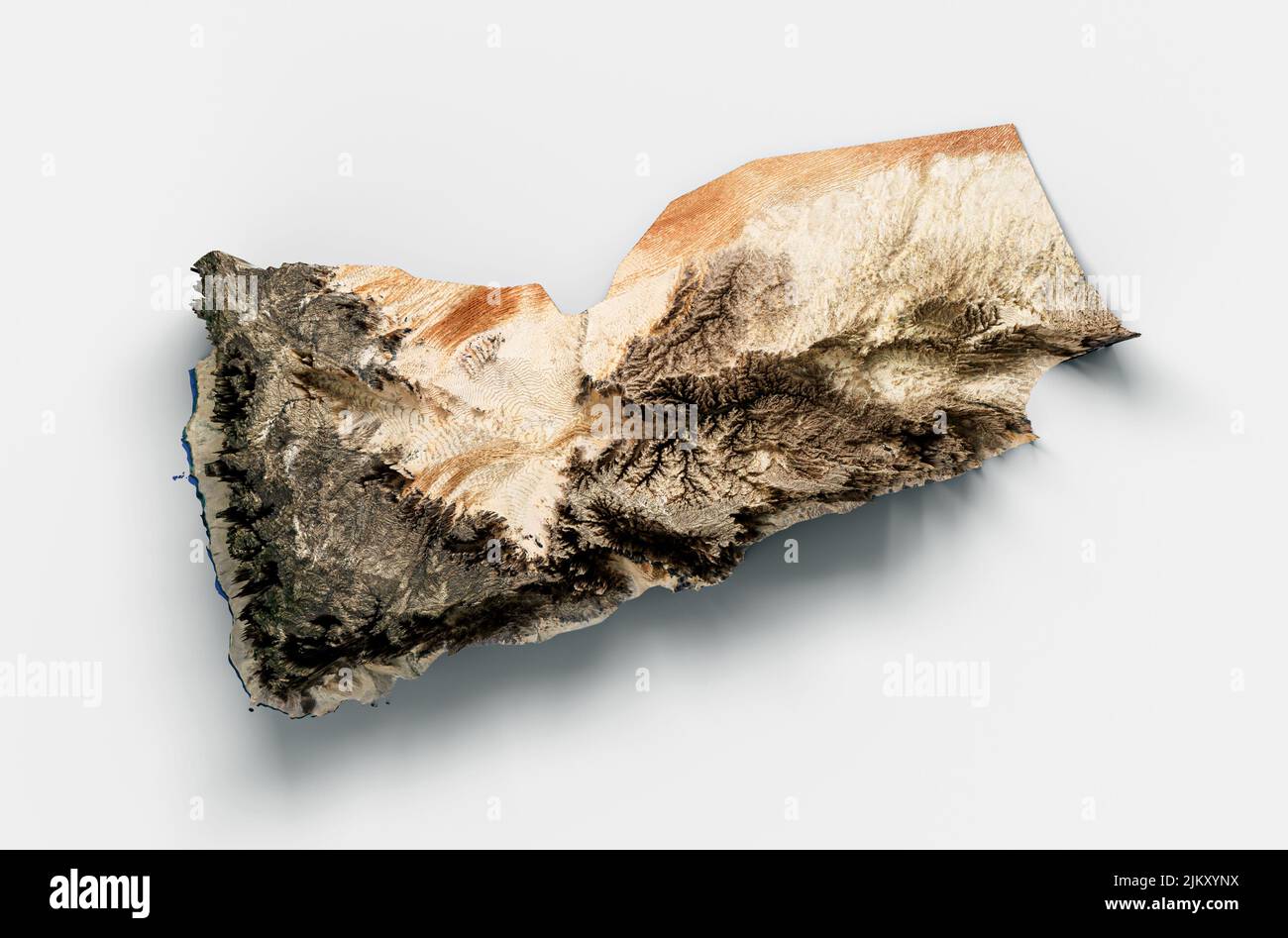 YEMEN Map, Relief map of Yemen 3D illustration Stock Photo - Alamy