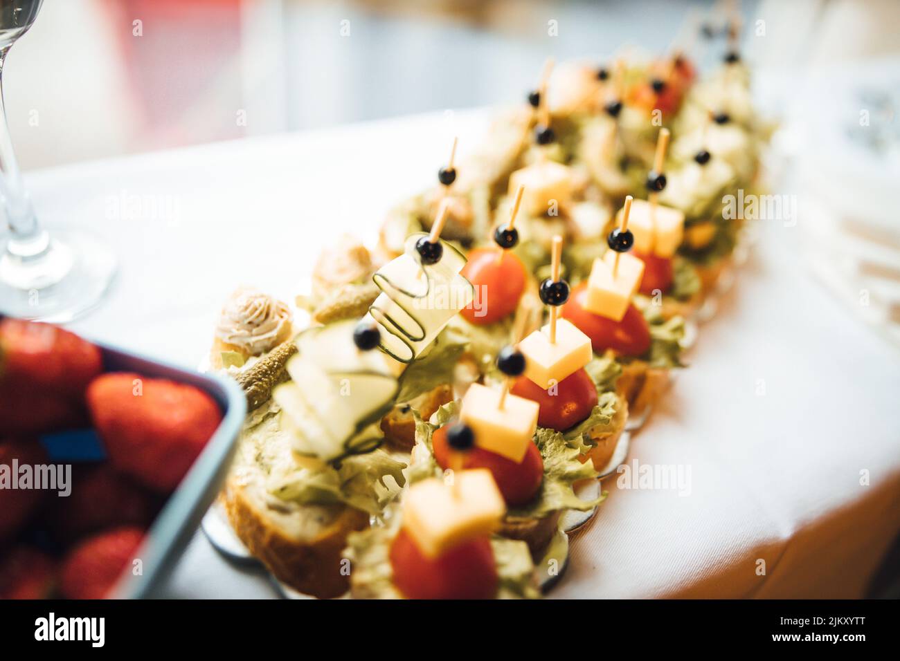 A buffet table with lots of delicious snacks Stock Photo - Alamy