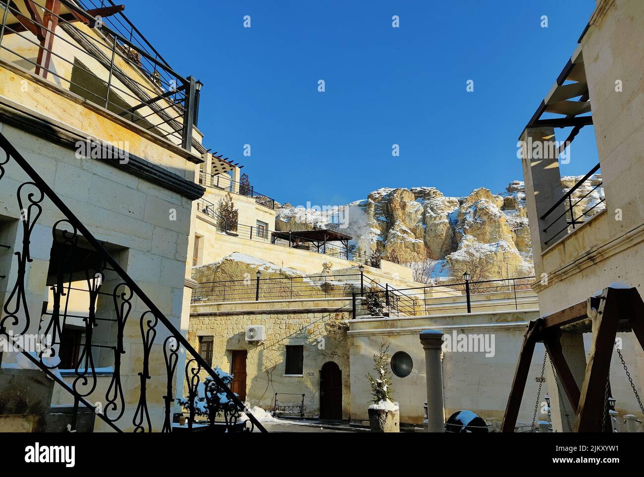 A hotel covered with ice. Cappadocia, Turkey Stock Photo - Alamy