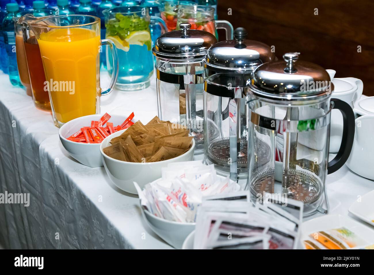 The morning breakfast in the hotel Stock Photo - Alamy