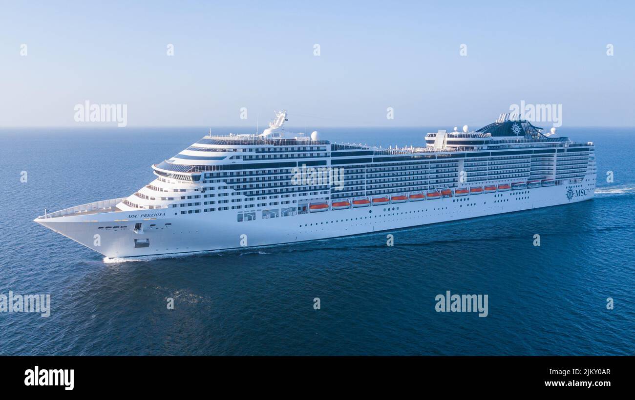 Arrival of cruise vessel MSC Preziosa in Port of Spain. Cruise vessel ...