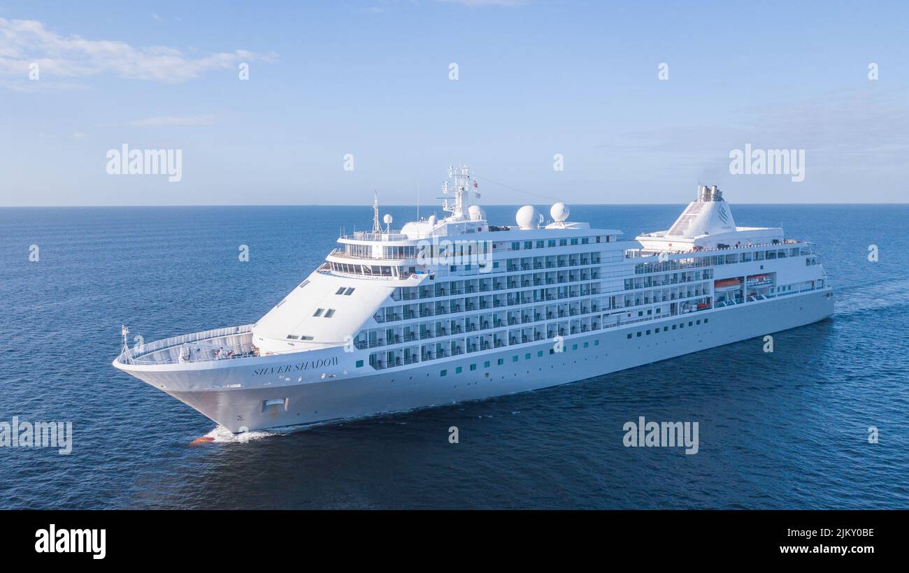 Arrival of cruise vessel Silver Shadow in Port of Spain. Cruise vessel ...