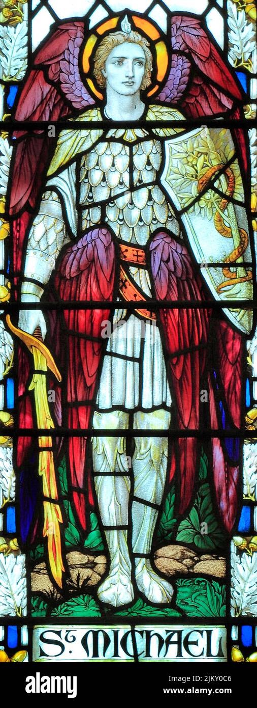 Cley next the Sea, Norfolk. St. Michael, stained glass window, by J ...