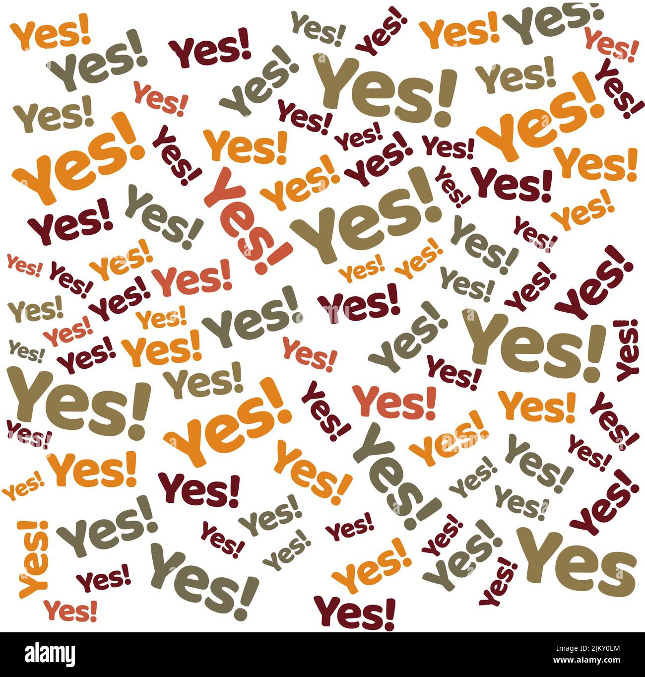 A bunch of YES text isolated on a white background Stock Vector Image ...