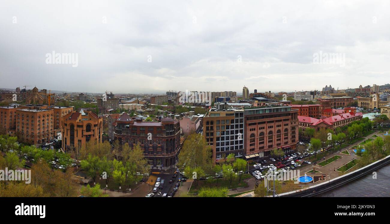 Panorama picture of rainy Yerevan, Armenia Stock Photo - Alamy