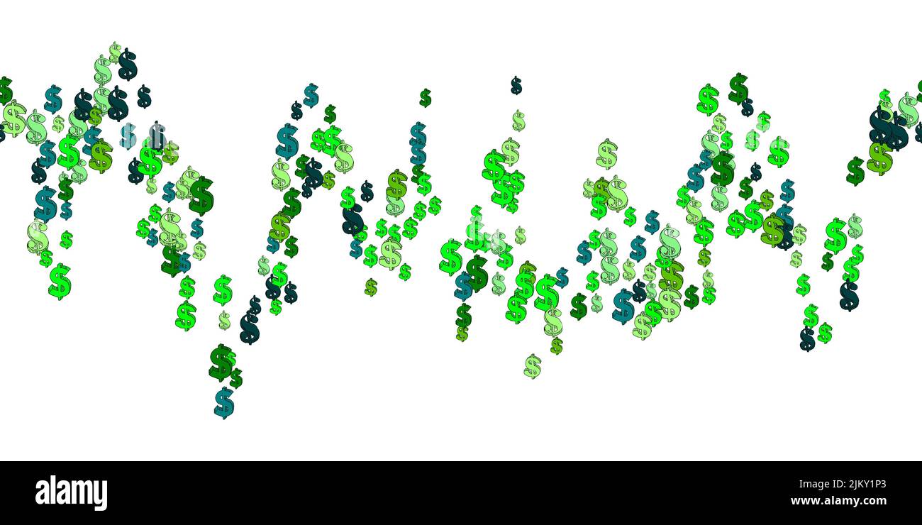 Seamless Pattern of the symbols of dollar currency on white background ...