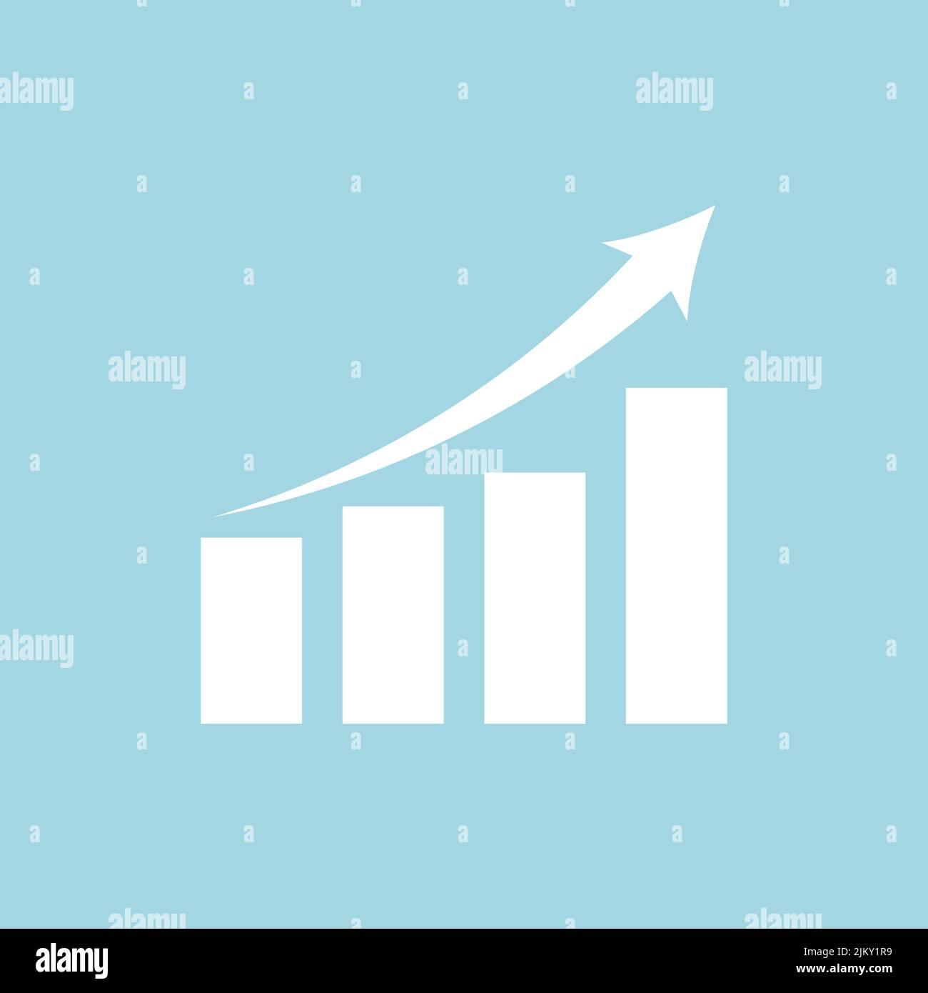 Growing graph icon. Growing bar graph with arrow. Financial forecast ...