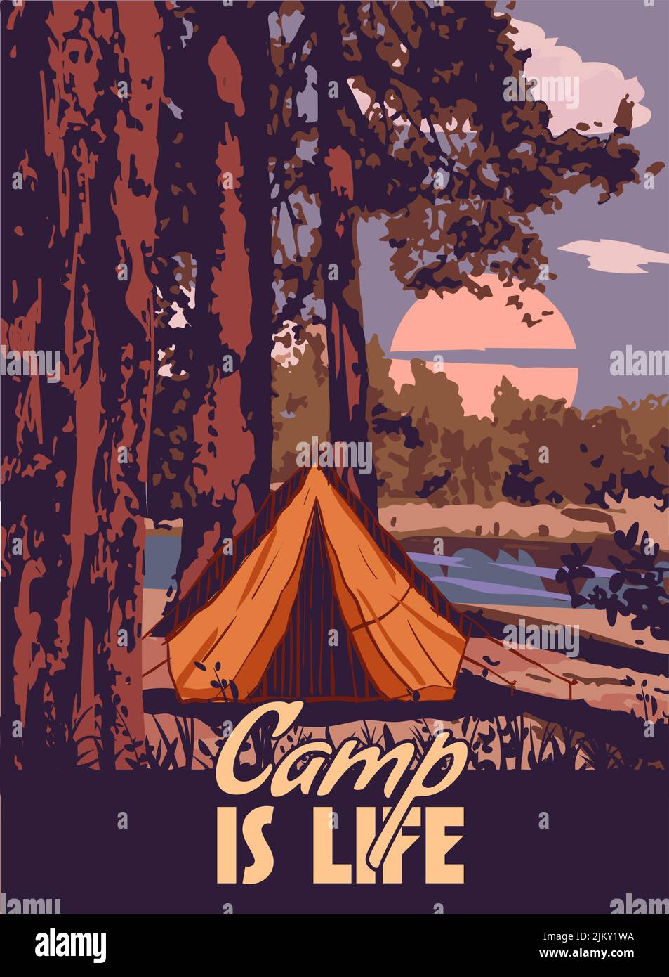 Vintage Camping Poster
