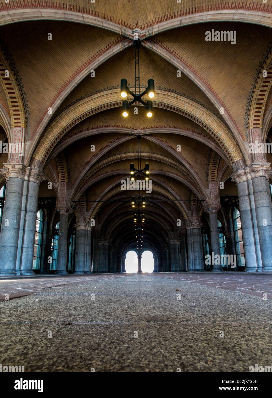 The arches with lights inside the Amsterdam Museum Stock Photo - Alamy