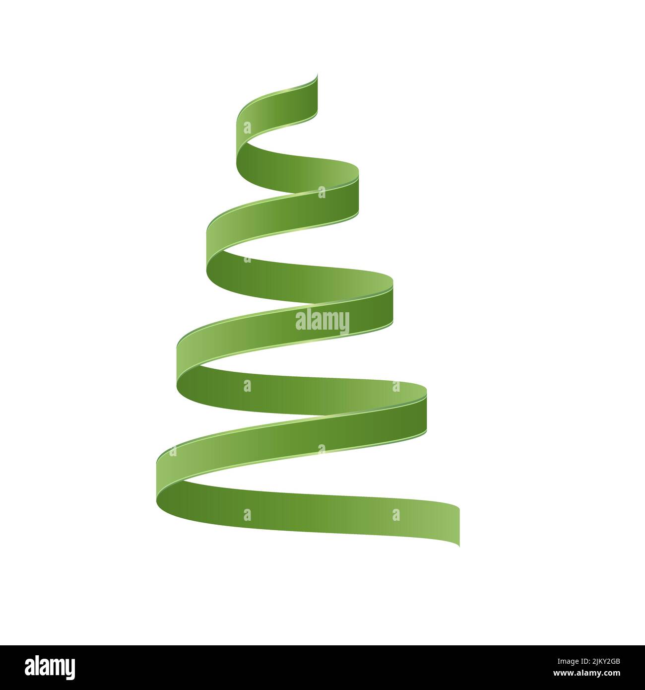 Christmas tree from ribbon isolated on white background. Vector ...
