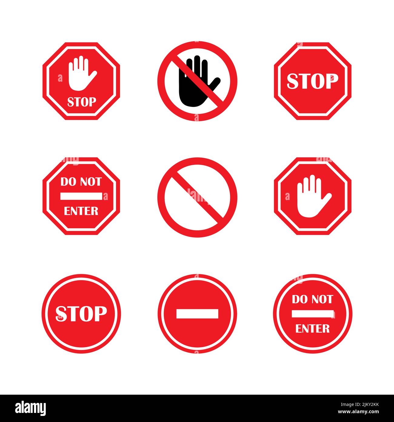 Stop sign set, traffic stop vector Stock Vector Image & Art - Alamy