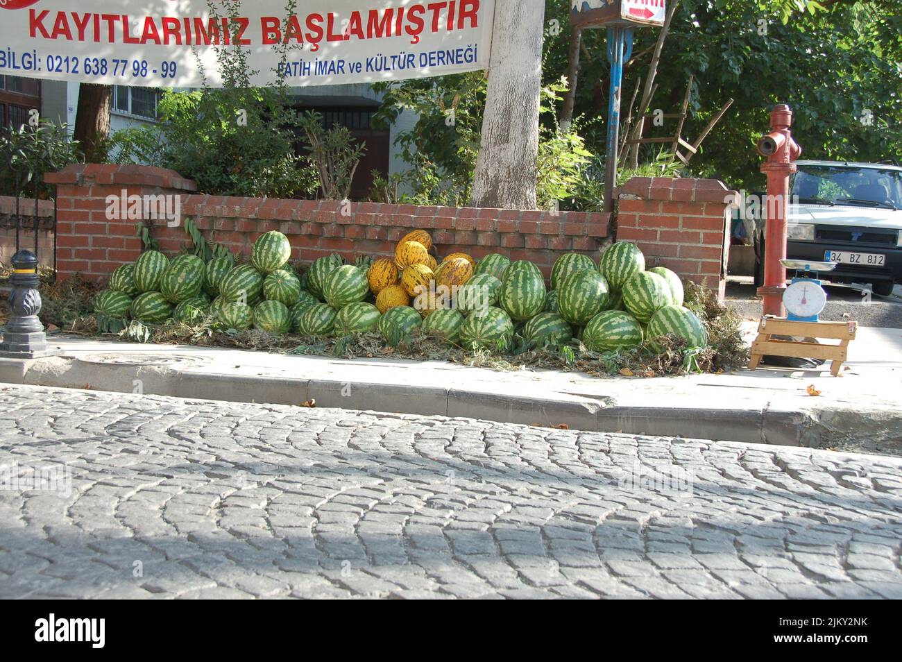 Watermelons on sale in the street Stock Photo - Alamy