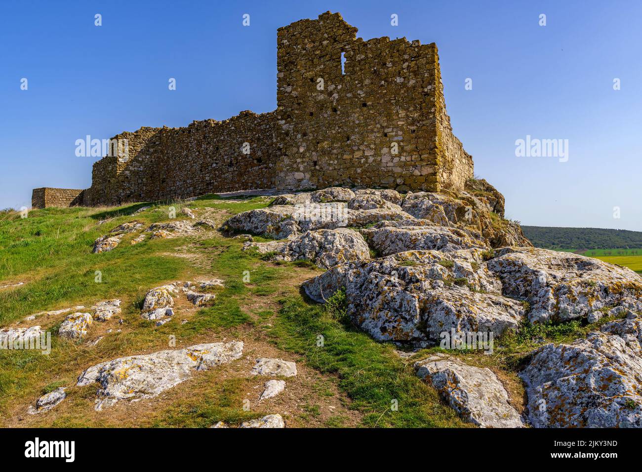 The ruins of Enisala Fortress in Dobruja, Romania Stock Photo - Alamy