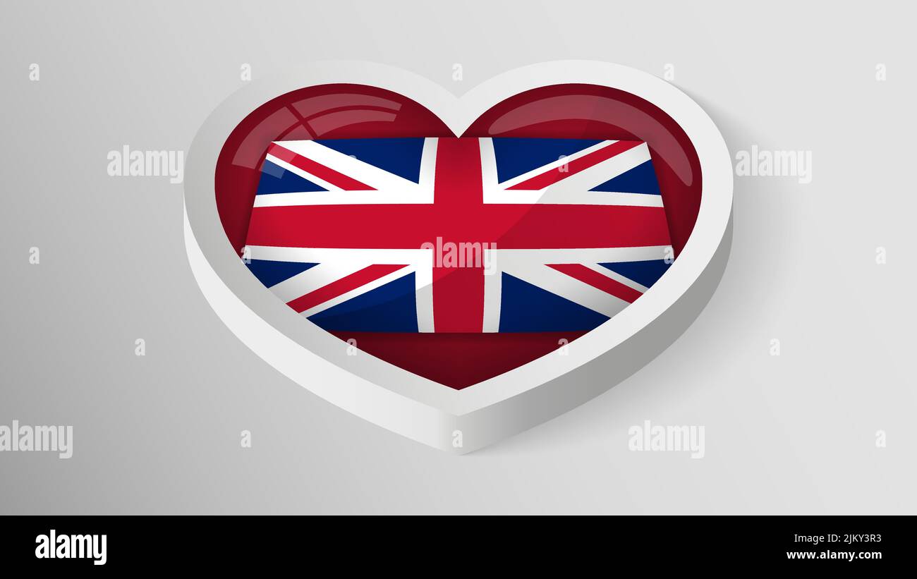 EPS10 Vector Patriotic heart with flag of England. An element of impact ...
