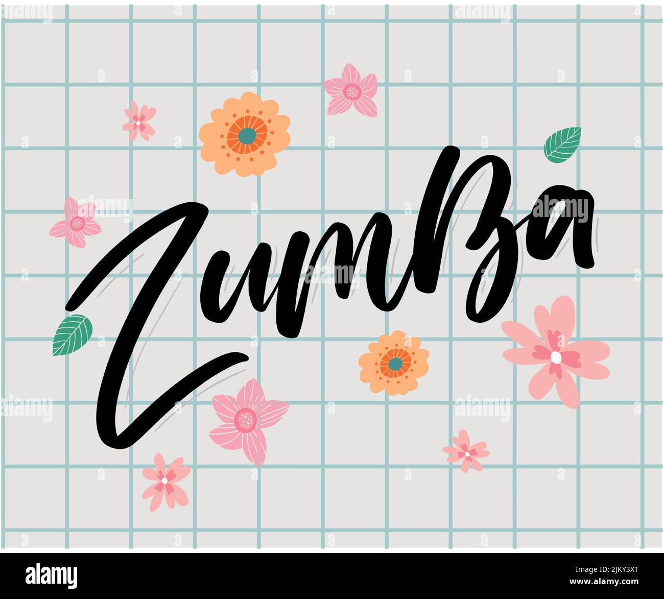Zumba dance studio text. Calligraphy word banner design. Aerobic ...