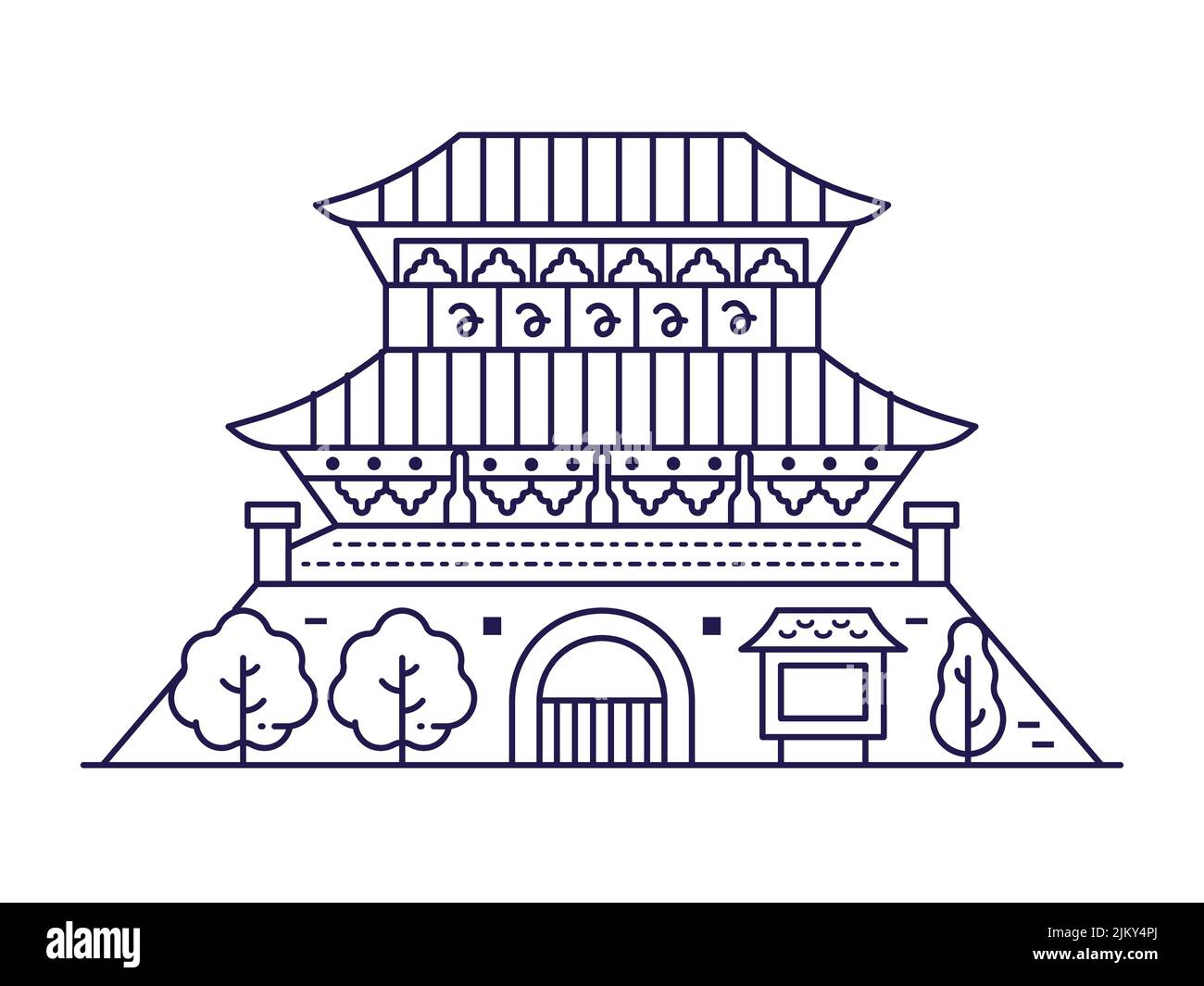 Seoul fortress wall Stock Vector Images - Alamy