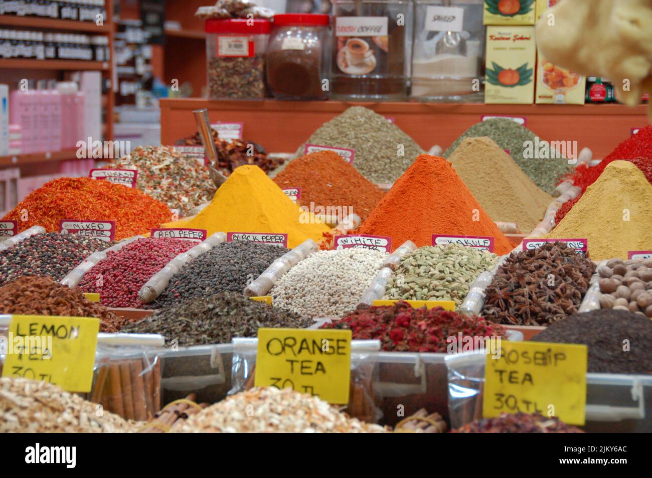 Colored Turkish goods displayed in the stalls Stock Photo - Alamy