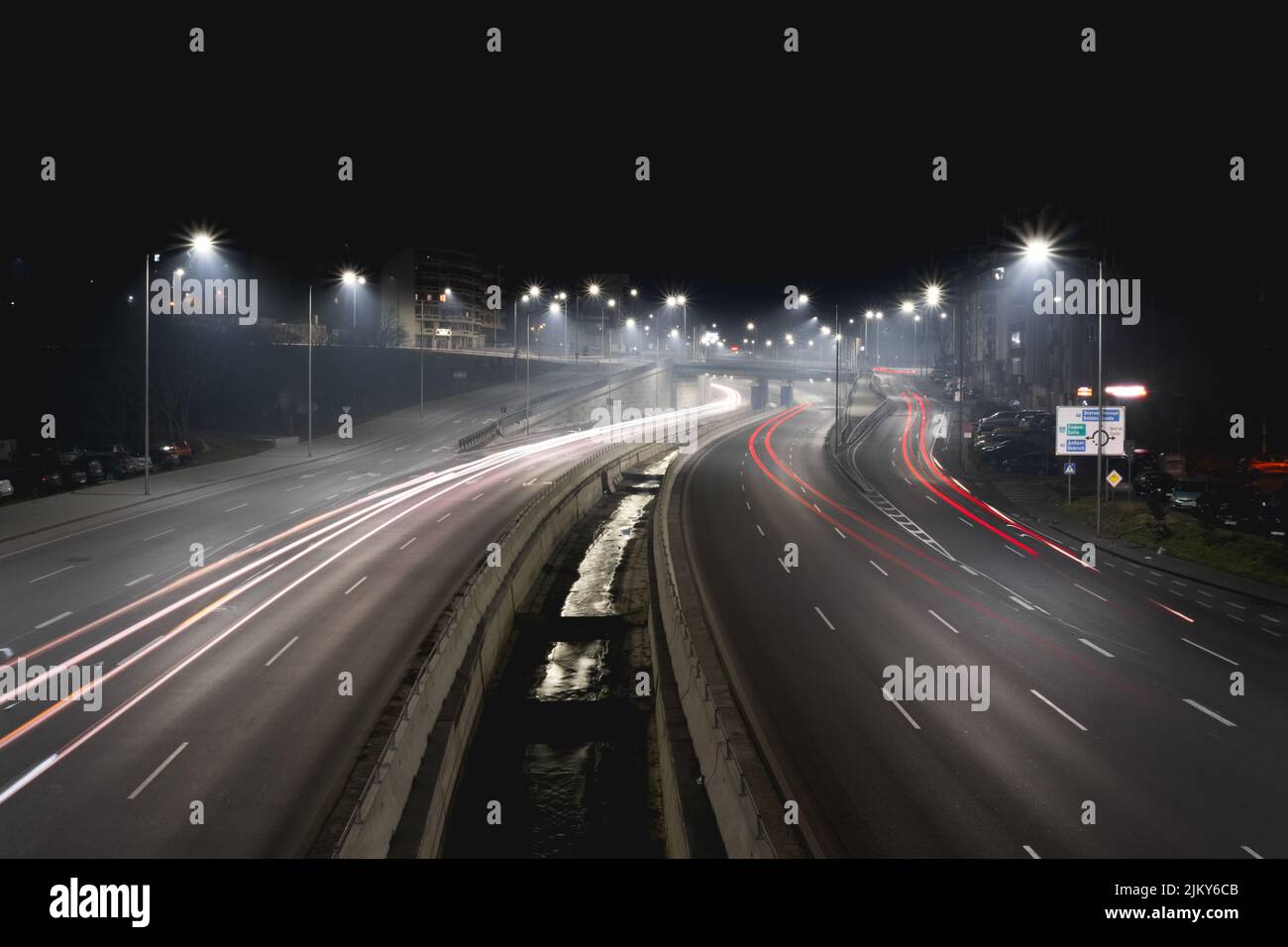 Long dark highway hi-res stock photography and images - Alamy