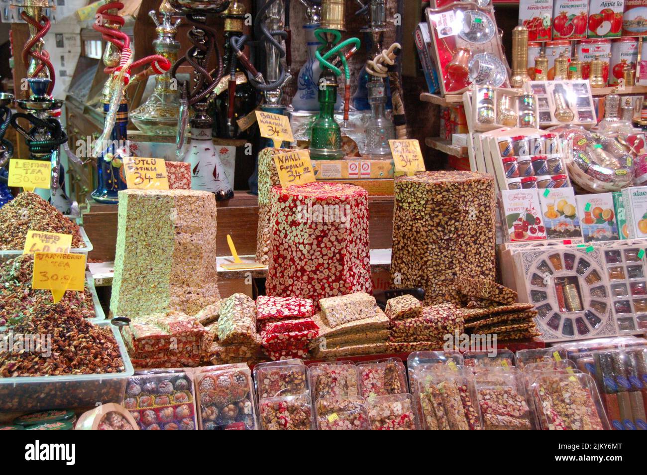 Colored Turkish goods displayed in the stalls Stock Photo - Alamy