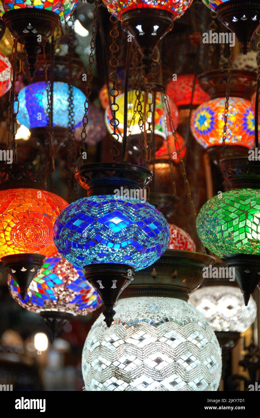 Colored Turkish goods displayed in the stalls Stock Photo - Alamy