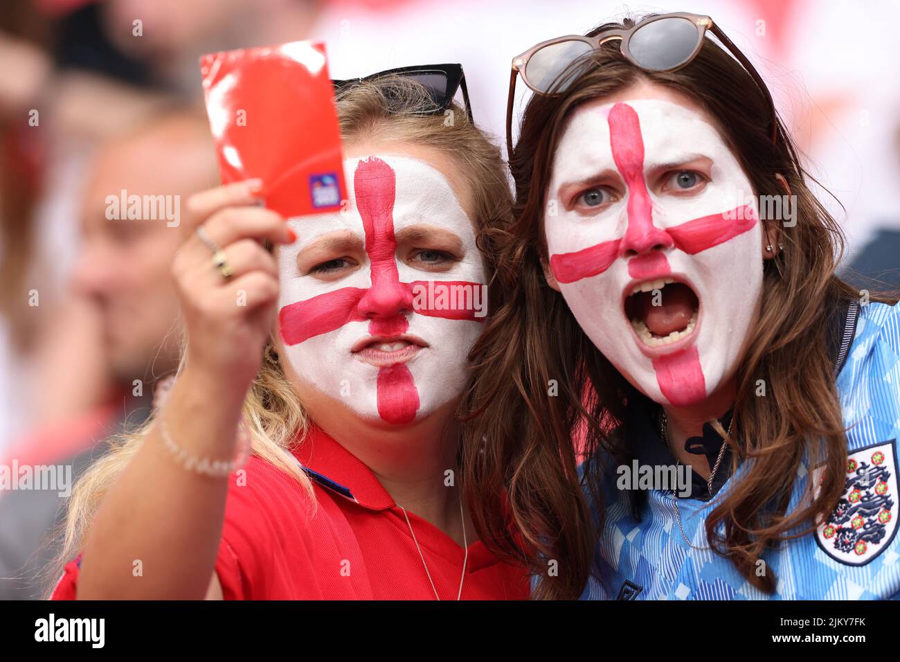 London, England, 31st July 2022. England fans show a red card during ...