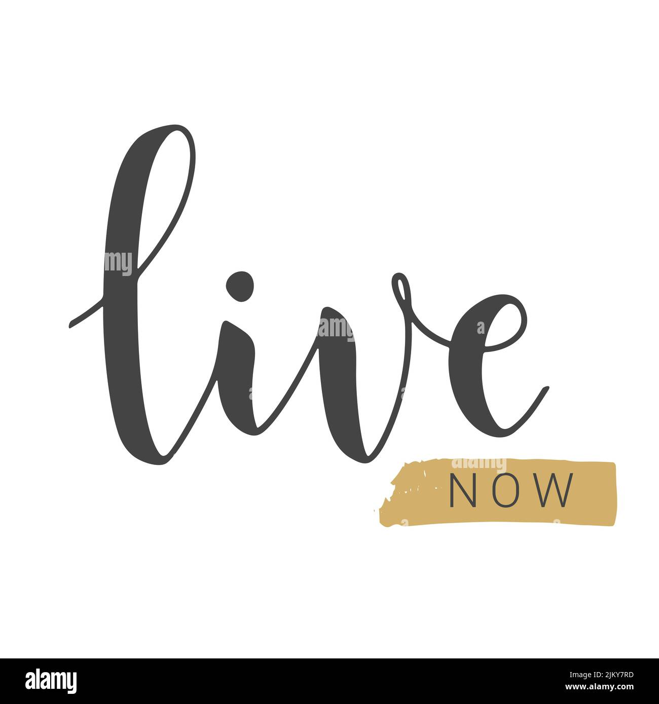 Vector Stock Illustration. Handwritten Lettering of Live Now. Template ...
