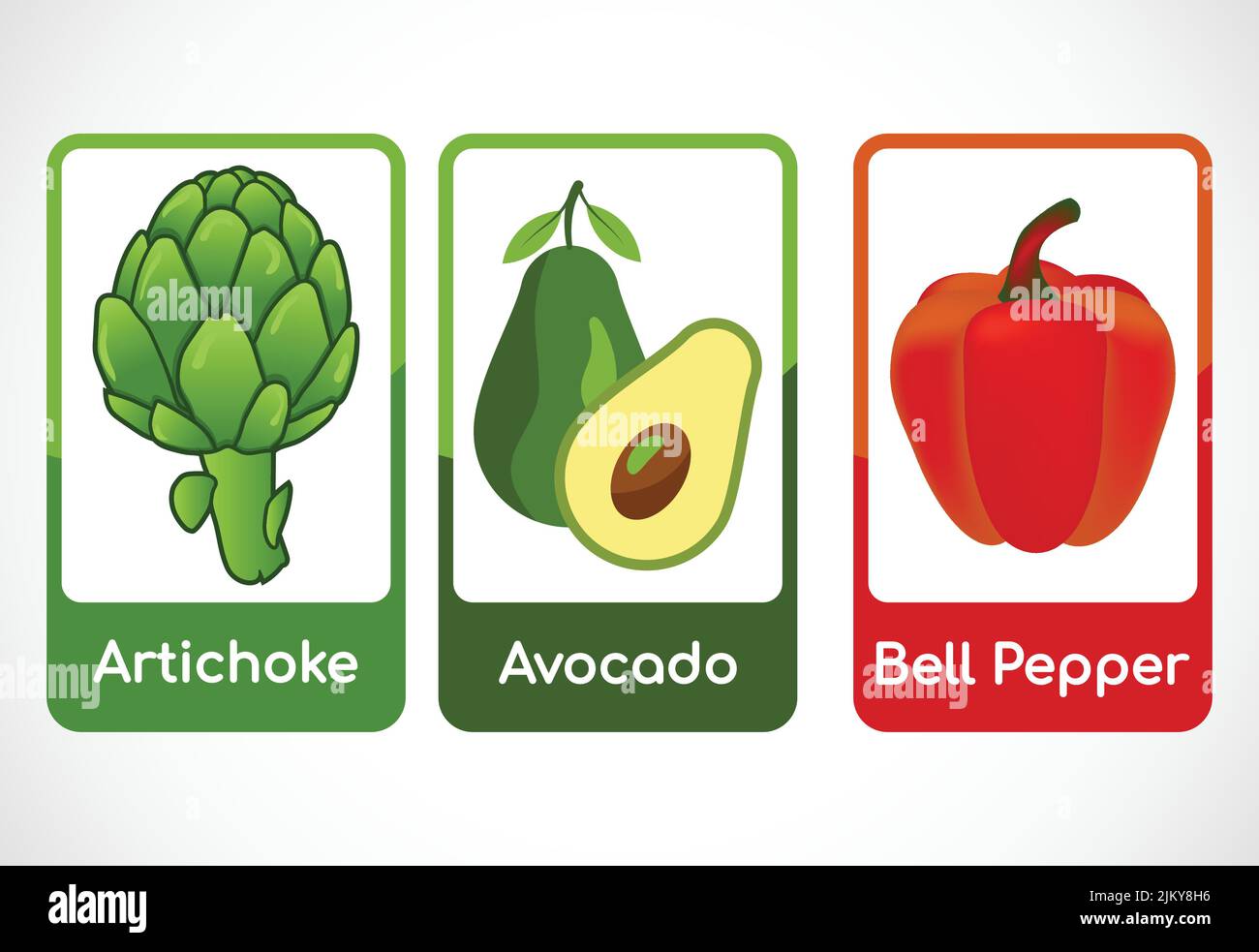 Vegetable flashcards for kids. Educational cards for preschool ...