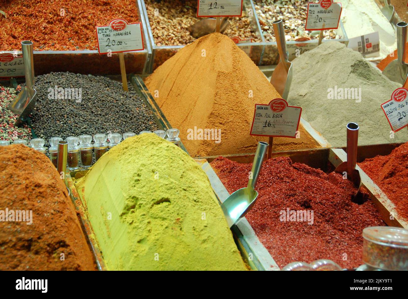 Colored Turkish goods displayed in the stalls Stock Photo - Alamy