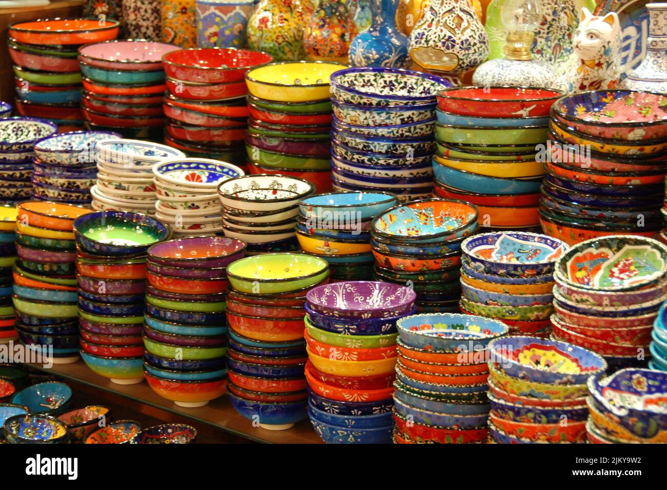 Colored Turkish goods displayed in the stalls Stock Photo - Alamy