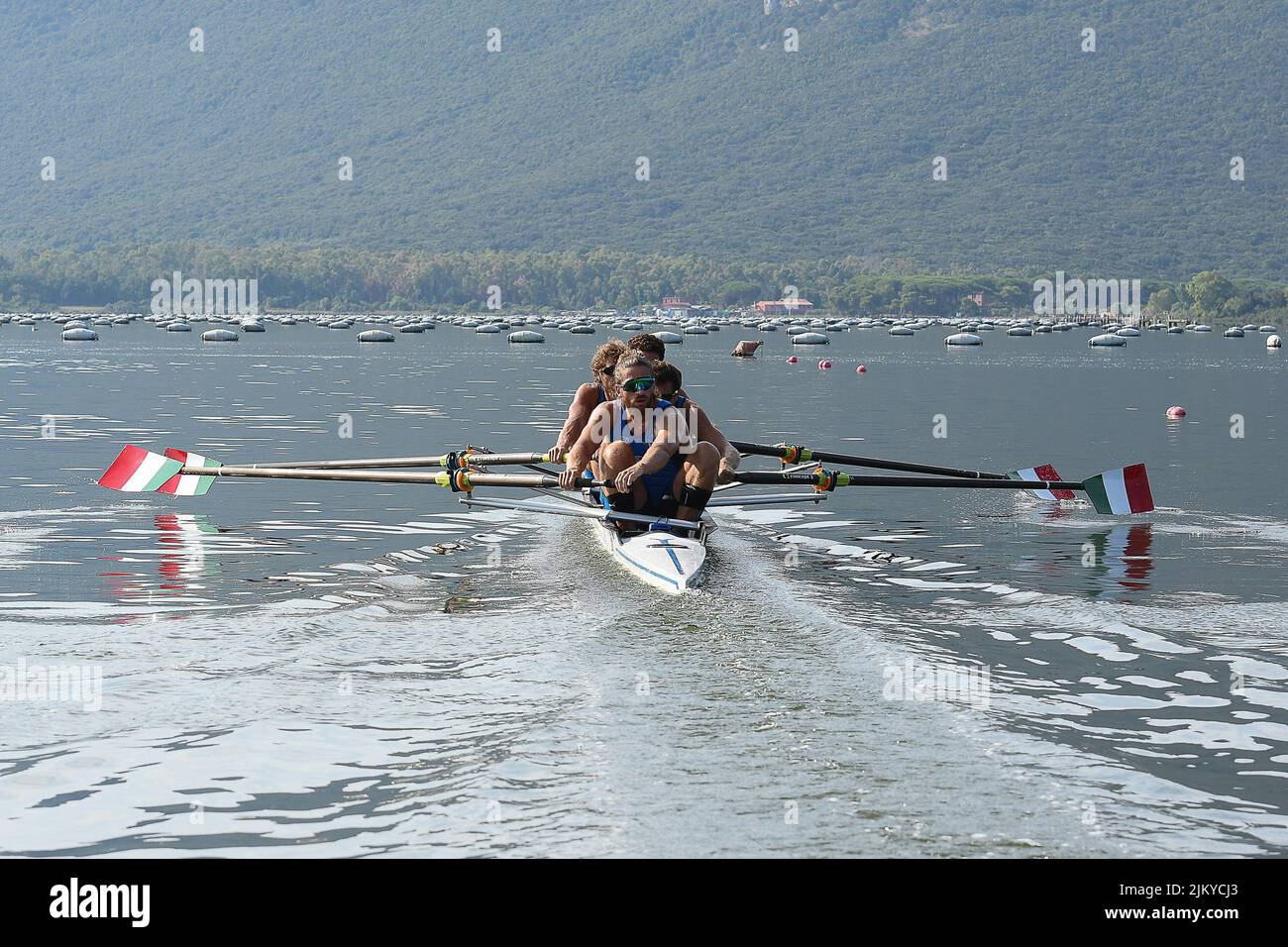 Sabaudia Lake, Lazio, Italy. 3rd Aug, 2022. The Italian National rowing ...