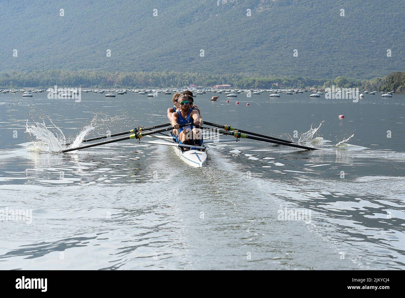 Sabaudia Lake, Lazio, Italy. 3rd Aug, 2022. The Italian National rowing ...