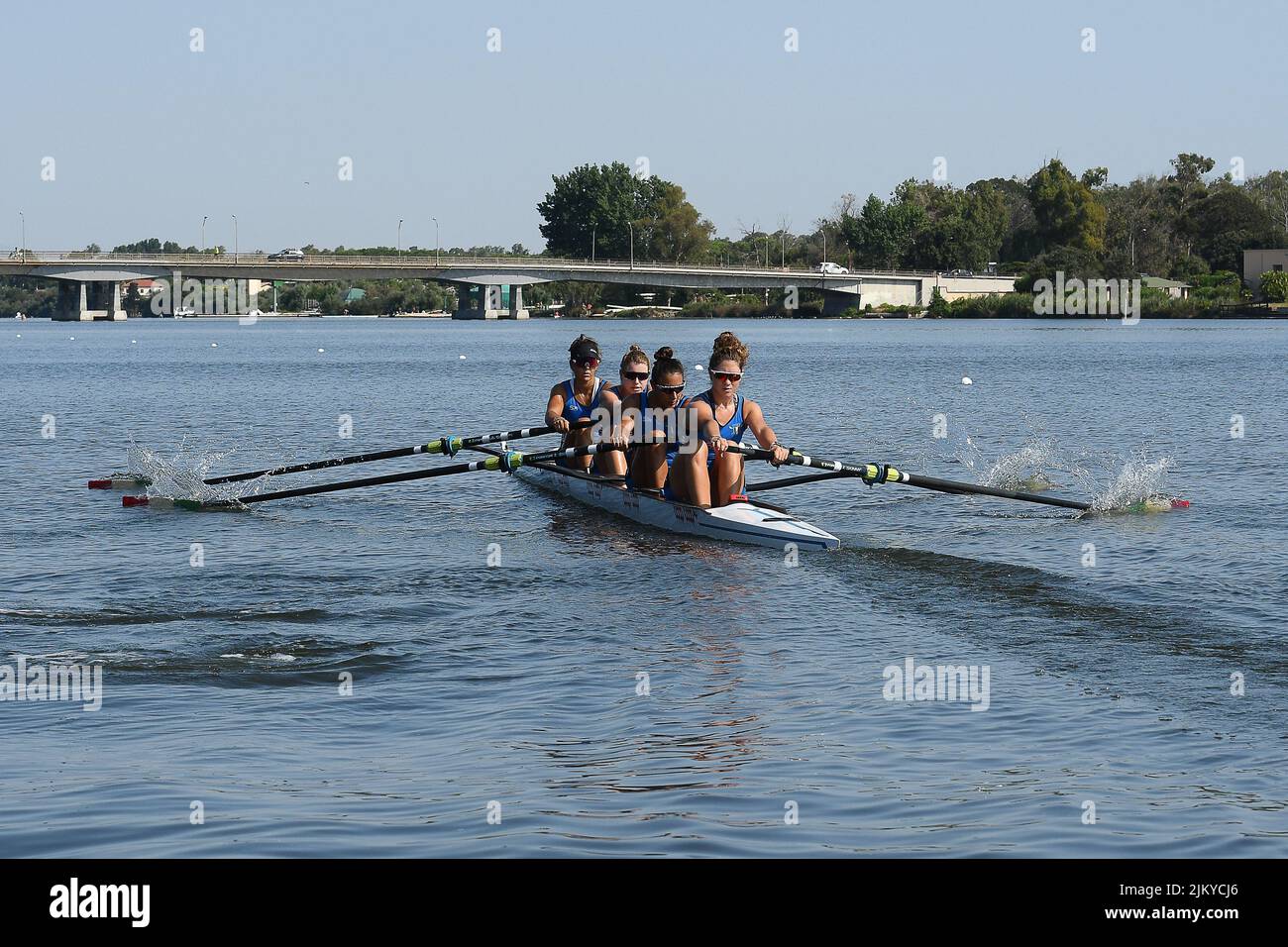 Sabaudia Lake, Lazio, Italy. 3rd Aug, 2022. The Italian National rowing ...