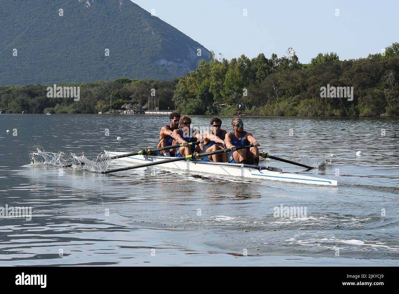 Sabaudia Lake, Lazio, Italy. 3rd Aug, 2022. The Italian National rowing ...