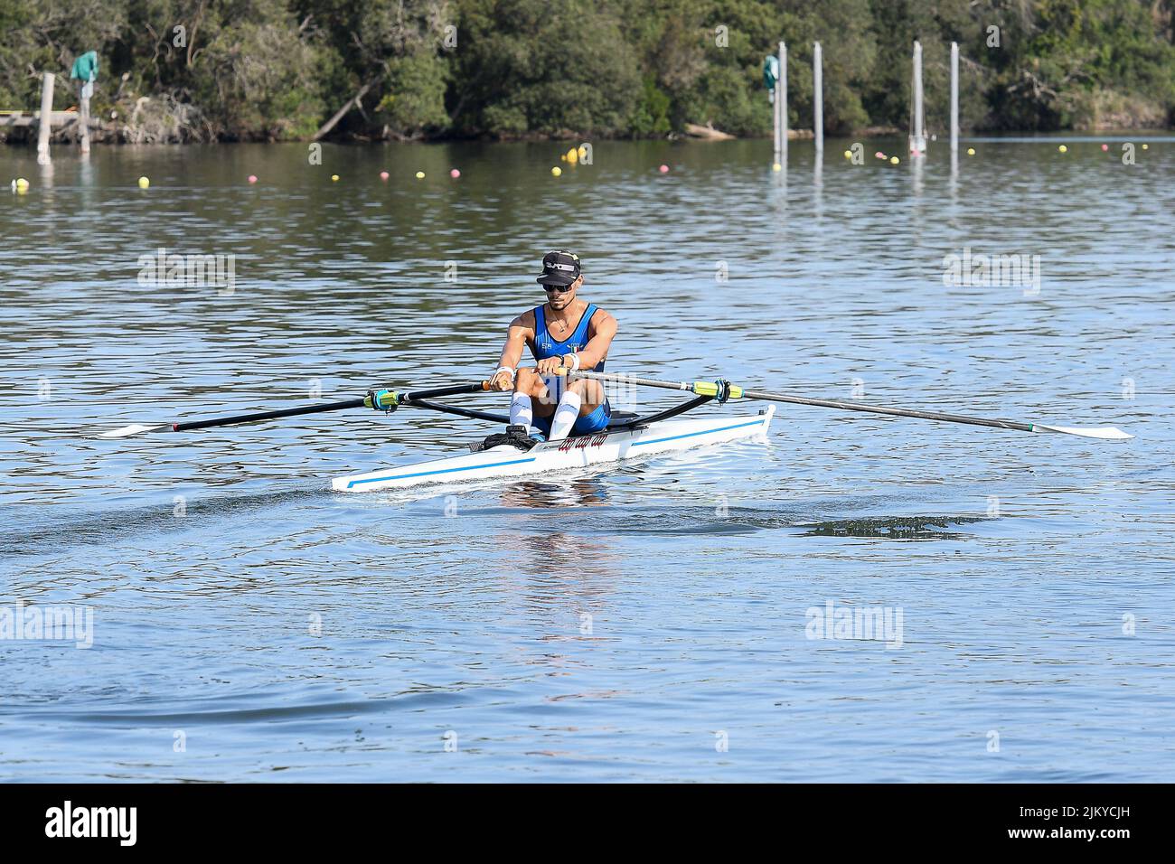 Sabaudia Lake, Lazio, Italy. 3rd Aug, 2022. The Italian National rowing ...