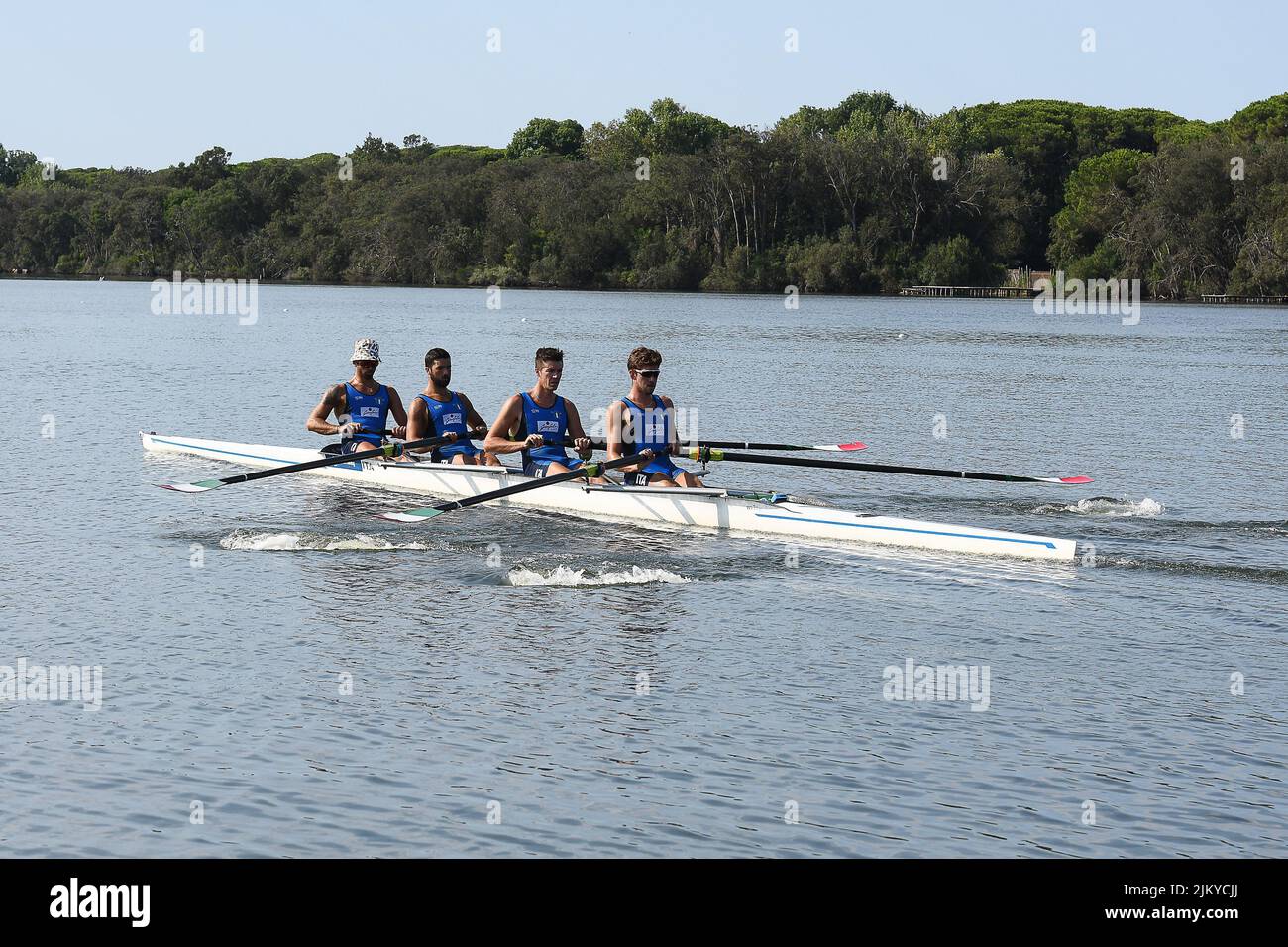 Sabaudia Lake, Lazio, Italy. 3rd Aug, 2022. The Italian National rowing ...