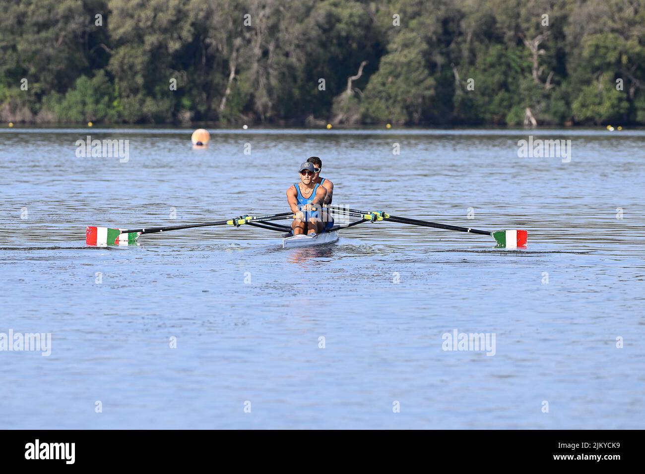 Sabaudia Lake, Lazio, Italy. 3rd Aug, 2022. The Italian National rowing ...
