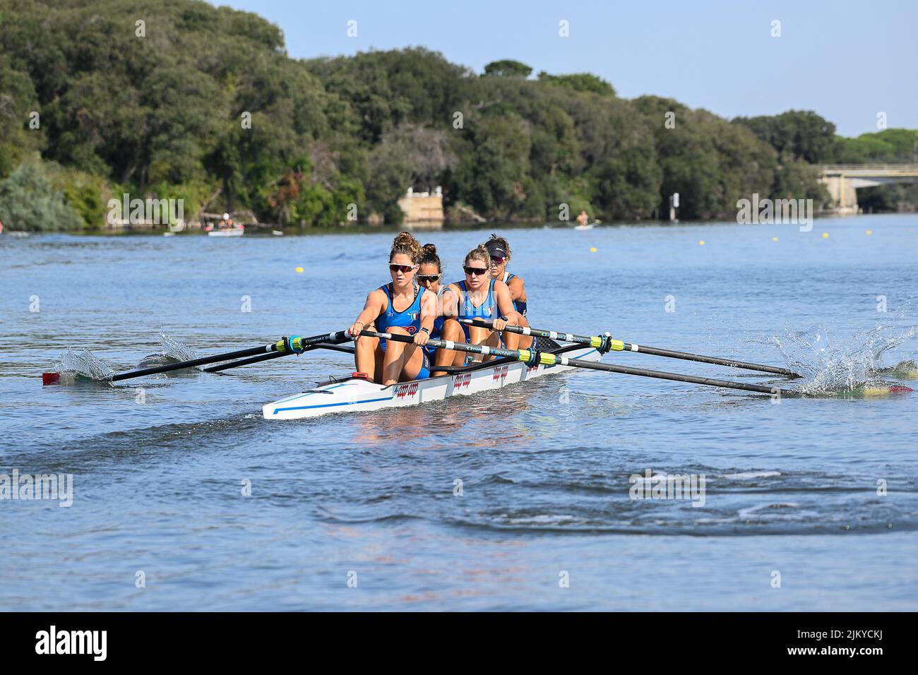 Sabaudia Lake, Lazio, Italy. 3rd Aug, 2022. The Italian National rowing ...
