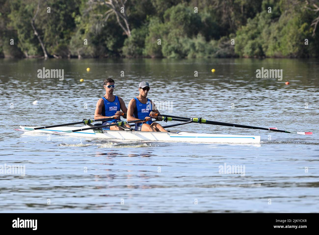Sabaudia Lake, Lazio, Italy. 3rd Aug, 2022. The Italian National rowing ...