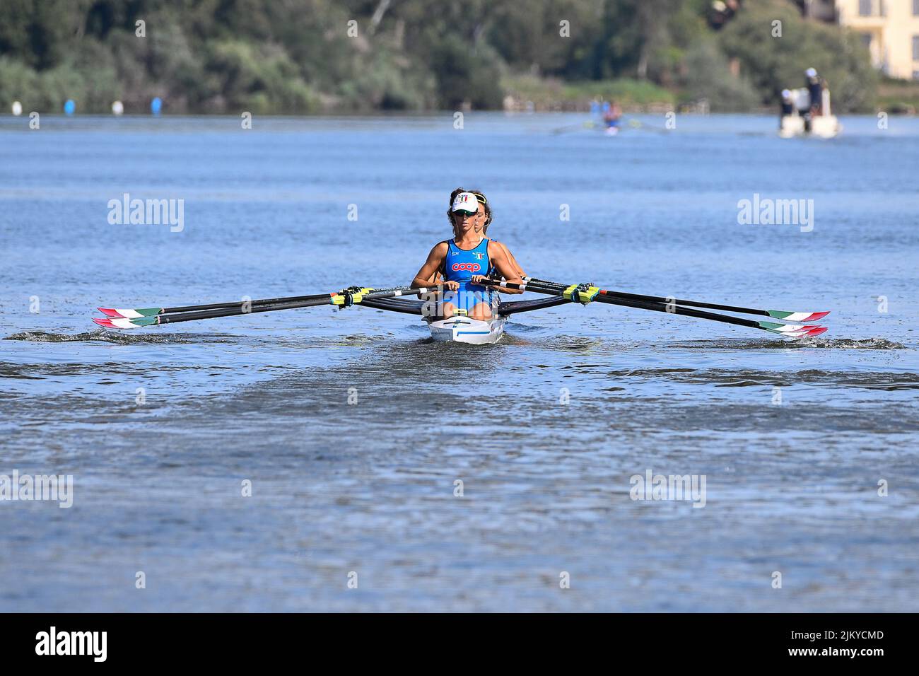 Sabaudia Lake, Lazio, Italy. 3rd Aug, 2022. The Italian National rowing ...