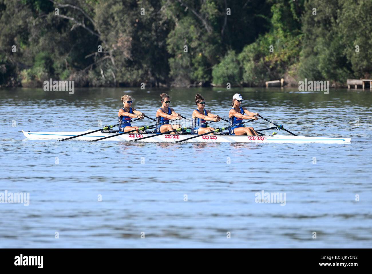 Sabaudia Lake, Lazio, Italy. 3rd Aug, 2022. The Italian National rowing ...