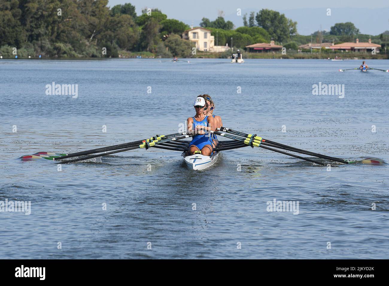 Sabaudia Lake, Lazio, Italy. 3rd Aug, 2022. The Italian National rowing ...