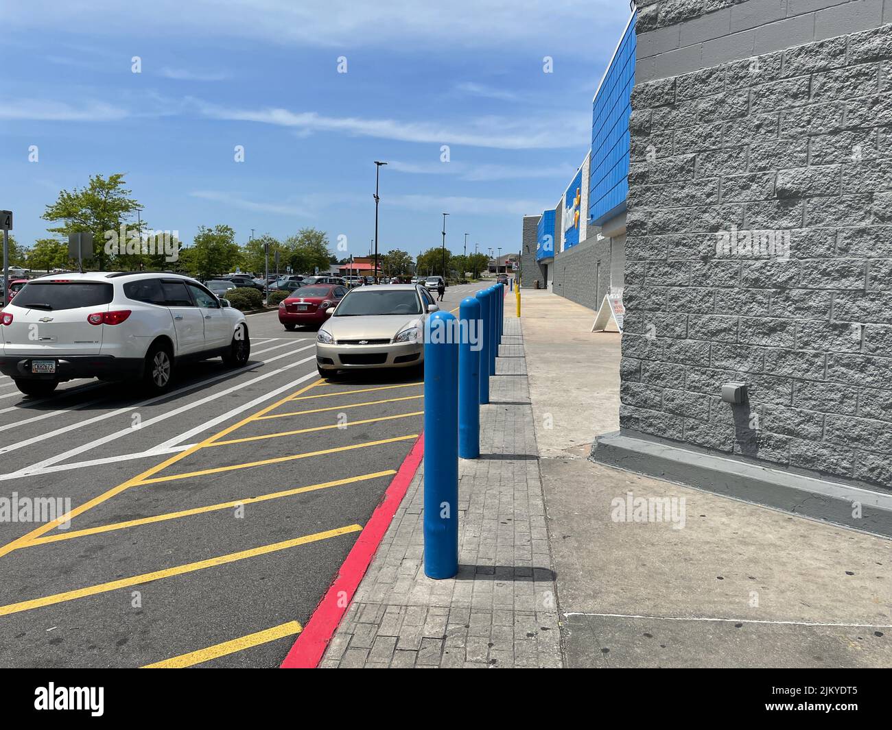Grovetown, Ga USA - 04 20 22: Walmart retail store sidewalk entrance ...